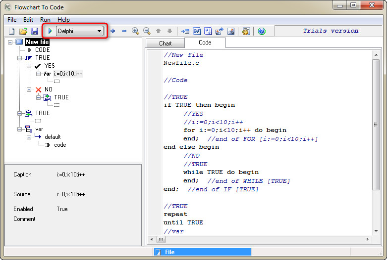 Generate Delphi Code From Flow Chart AthTek